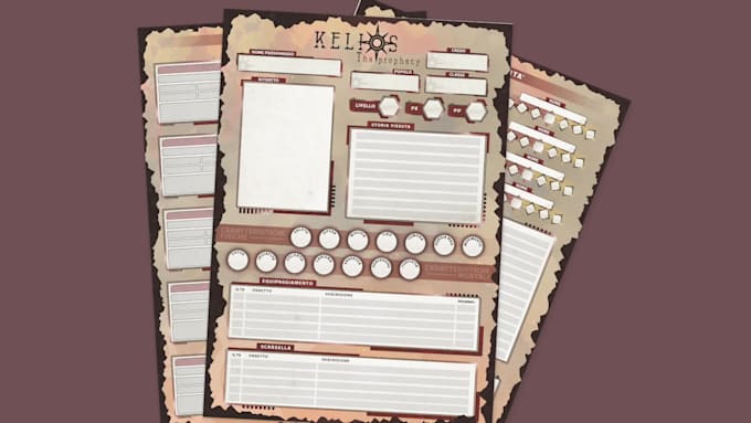 Create an amazing character sheet for any rpg by Golkaran | Fiverr