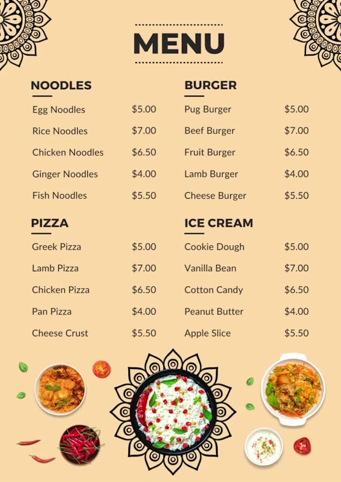 Photo,menu,invitation design with 24 hours by Karthik_2820 | Fiverr