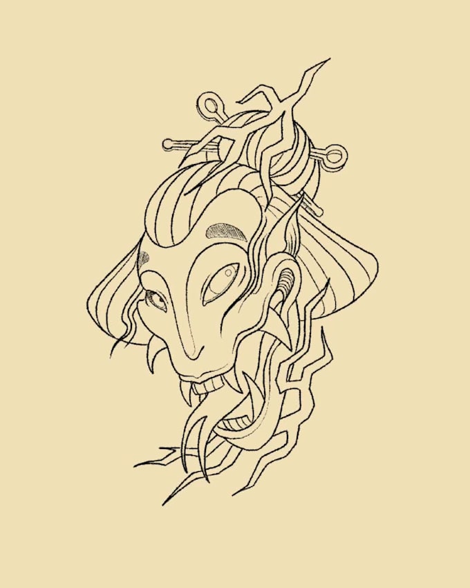 Design your neo traditional or neo japanese tattoo by Liosanttt | Fiverr