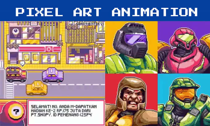 Create high quality pixel art character animation, sprites animation ...