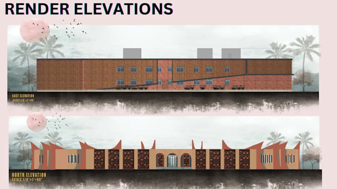 Do render architectural plan, elevation, section in photoshop by ...