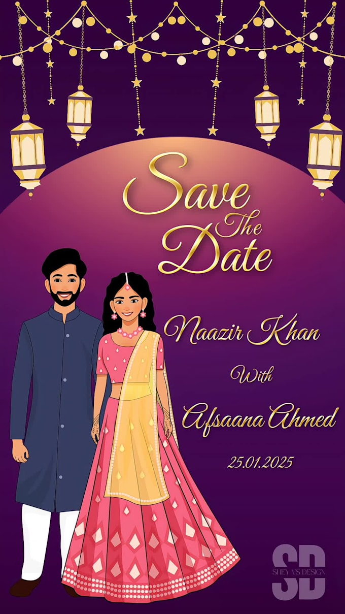 Do digital invitation card design by Sheyasdesign | Fiverr