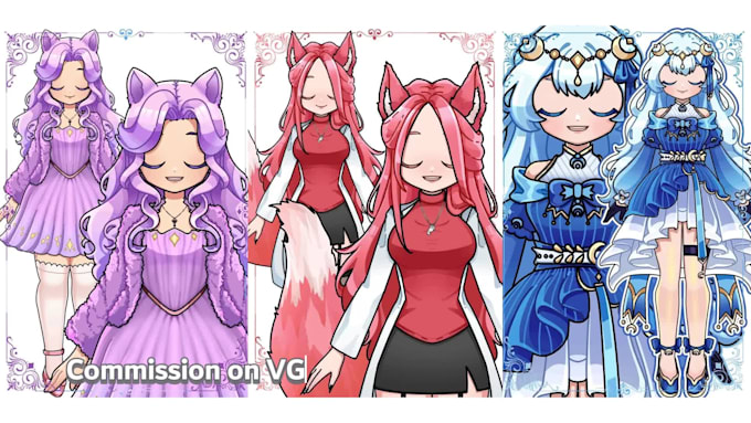 Draw cute chibi giftuber pngtuber for vtuber stream and reactive ...