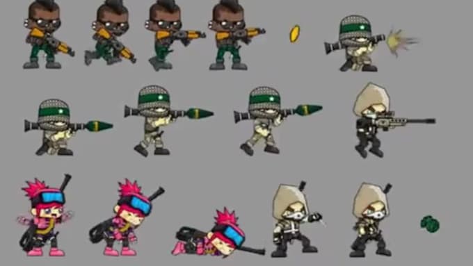 Draw 2d sprite sheet character pixel art 2d sprite animation for 2d ...