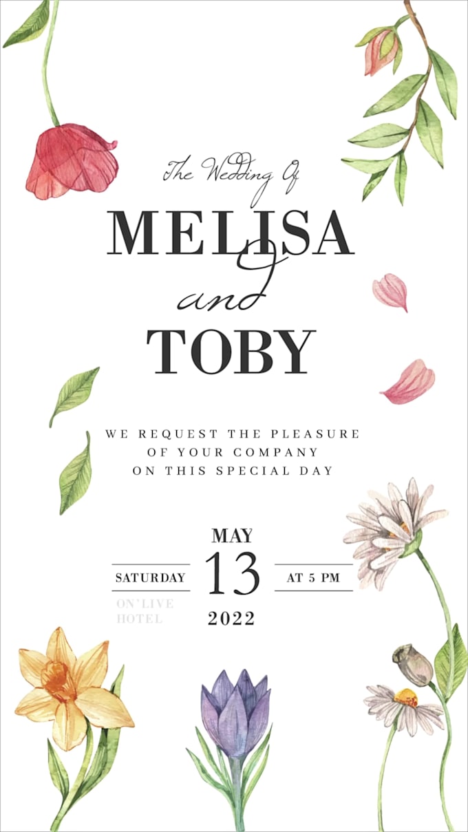 Design an elegant custom animated wedding invitation video by ...