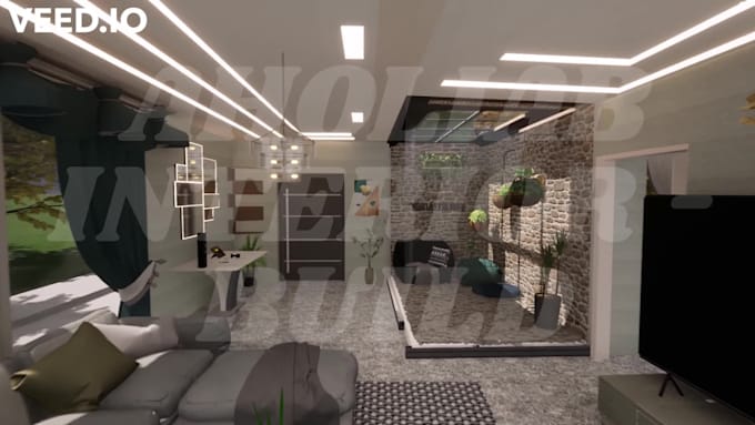 Work on 3d rendering of elevation interior design by Aholiabinterior ...