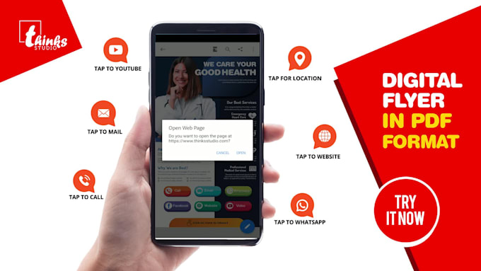 Design you a mobile digital flyer in clickable pdf by Thinksstudio | Fiverr
