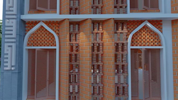Design render two story mosque building by Najirhridoy | Fiverr