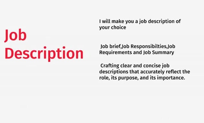 Create a perfect job description for you by Pubgumair711 | Fiverr