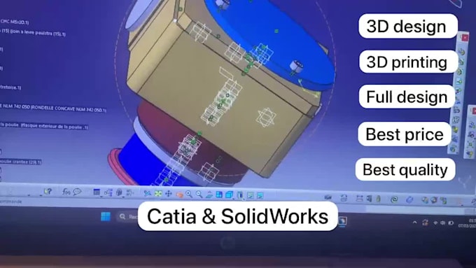 Design your drawing using catia or solidworks by Abounaimamouad | Fiverr