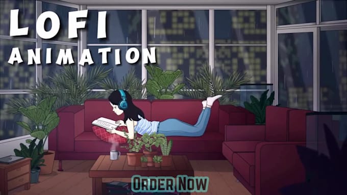 Create custom lofi animation loop animation music video animated for ...