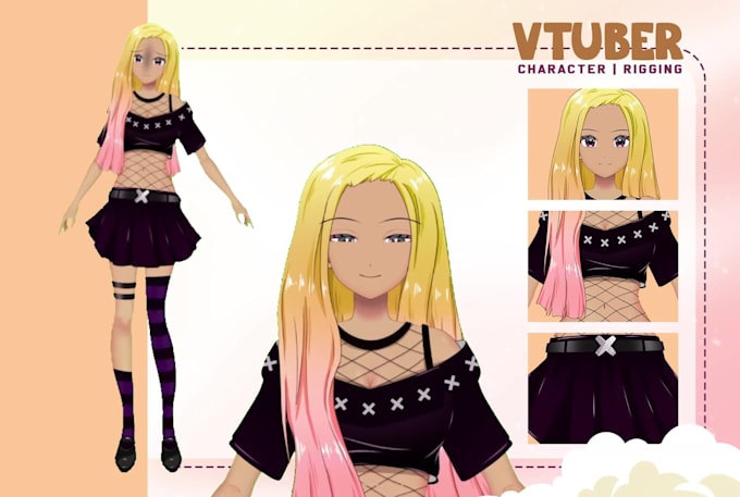 Do live2d vtuber model and vtuber rig character by Nft_arts | Fiverr