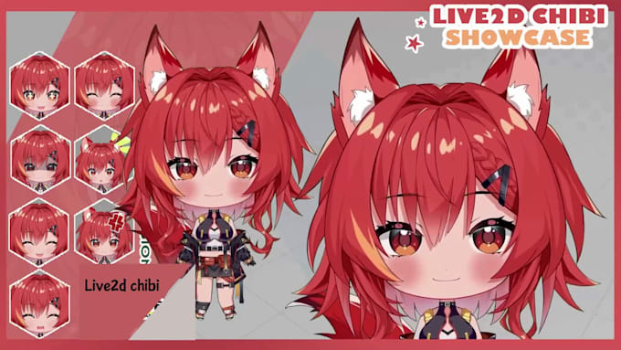 Create 2d vtuber model 2d vtuber rigging chibi vtuber model for twitch ...