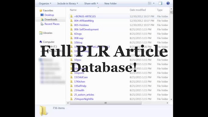 Send you my database of over 150k plr articles by Articlegiant | Fiverr