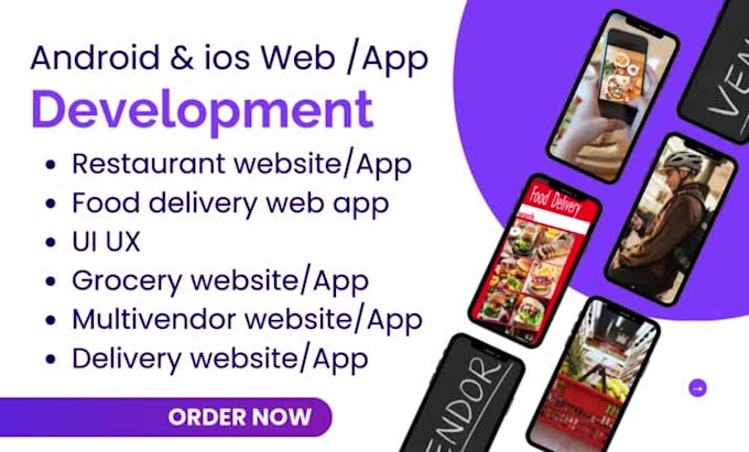 Android ios web app for restaurant food delivery ui ux grocery multivendor app by Expertdebbie ...