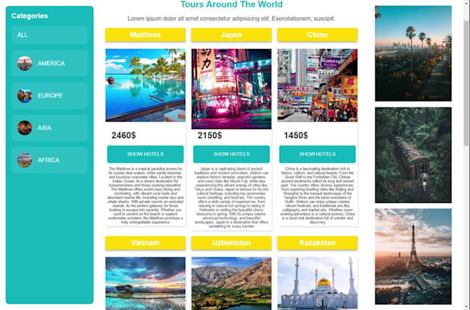 Do website development as web developer, html css javascript react by ...