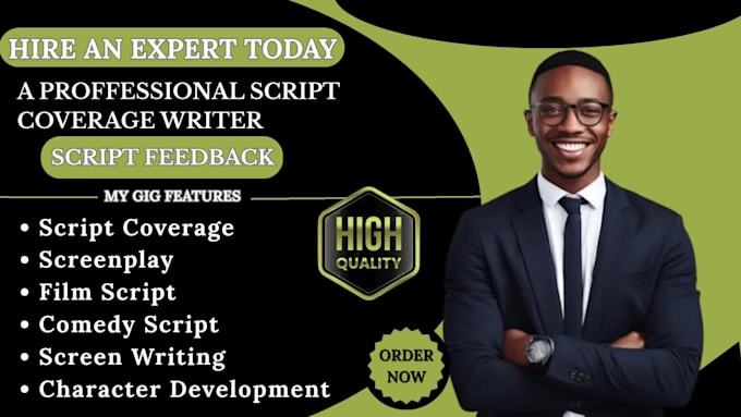 Provide detailed industry level script coverage with feedback on character, plot by Richard ...