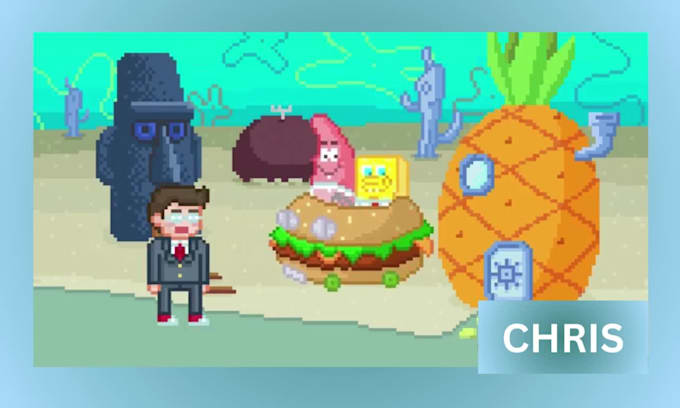 Create 2d pixel art sprite game character animation pixel background ...