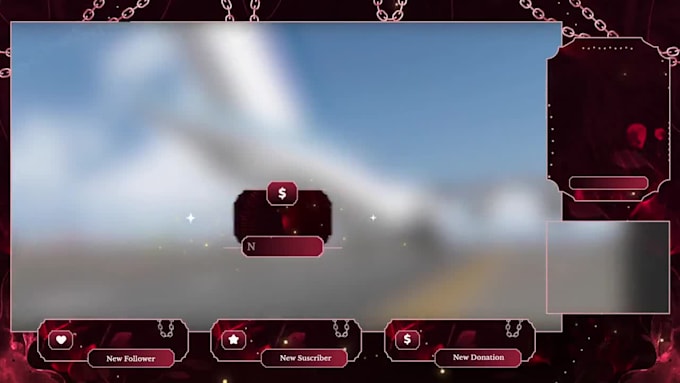 Create custom twitch overlay, animated stream pack with alerts, panels ...
