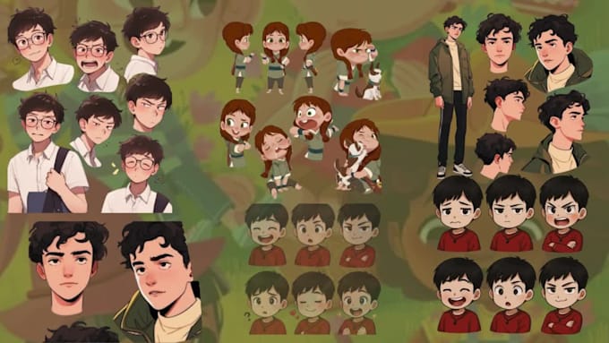 Concepto artístico de diseño de hoja de personaje 2d de referencia ...