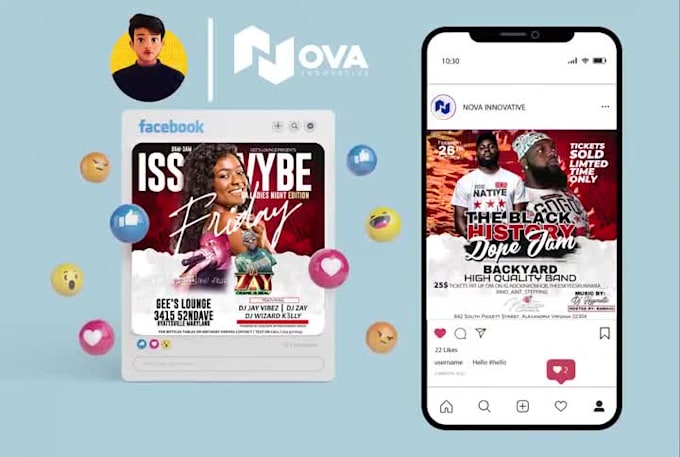 Design awesome motion event party clubs, djs, concerts, church flyer by ...