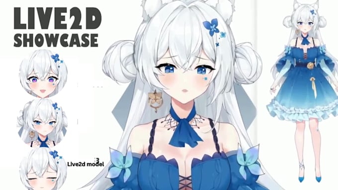 Draw amazing vtuber model character in anime art style for live2d ready ...