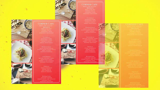 Design professional creative awesome food menu, restaurant menu, or ...