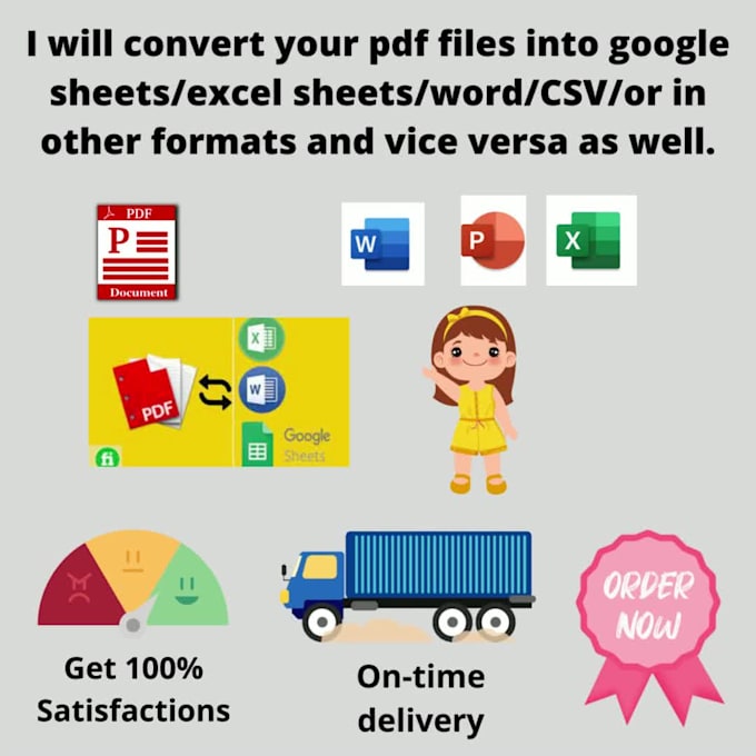 Convert pdf files into excel csv word google sheet and vice versa by ...