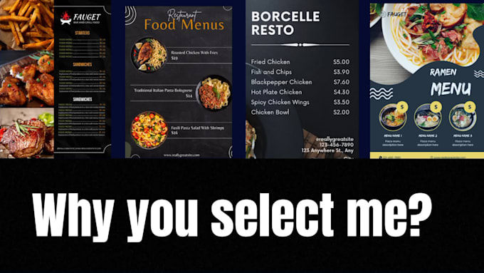 Create modern menu design, restaurant menu and price list