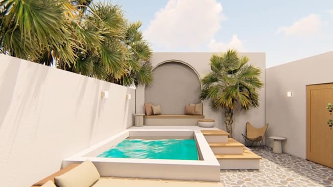 Design your front yard backyard garden patio swimming pool and terrace ...