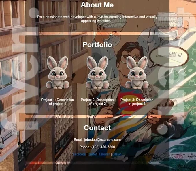 Create an interactive personal page and animated background by Easy ...