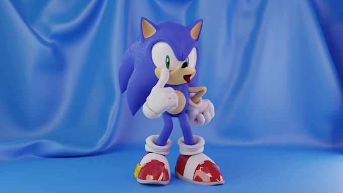 Make you a 3d sonic character render art by Plushysheherejc | Fiverr