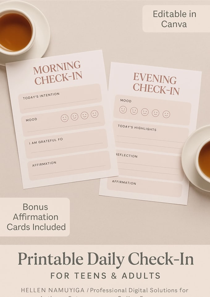 Design a custom and a printable self help journal or planner by Hellen ...