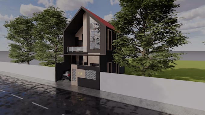Designing a residential house using sketchup and enscape by Design_id25 | Fiverr