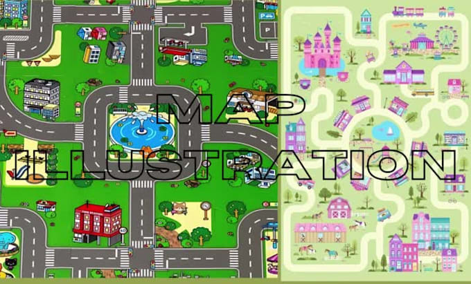 Isometric map vector map illustration game map,board game map ...