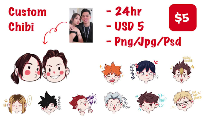 Draw custom chibi characters by Takumi_kun | Fiverr