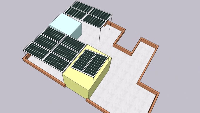 Provide solar layout design in a 3d model by Alirazamaitla | Fiverr