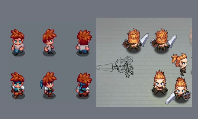 Do pixel art, 2d character design, pixel character animation by ...