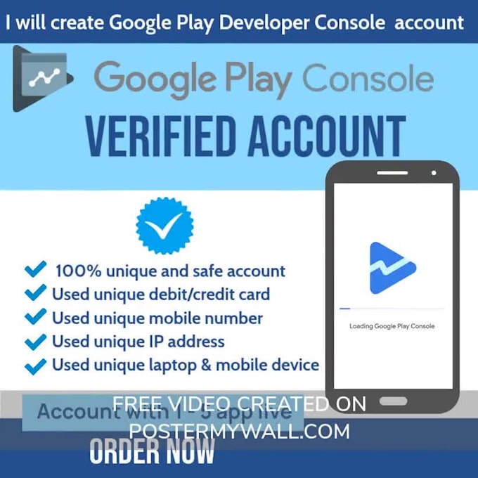 Create one app live google play developer console account by Harshadkale | Fiverr