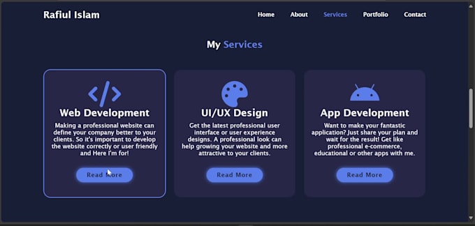 Create responsive portfolio website with html, css and js by Rafiul ...