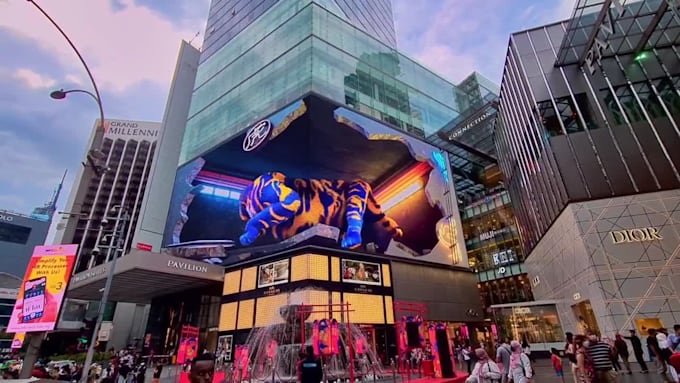 Create a professional anamorphic 3d billboard animation cgi vfx ...