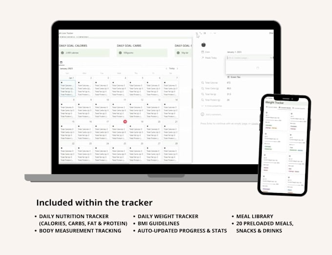 Provide a premade weight loss tracker notion template by ...
