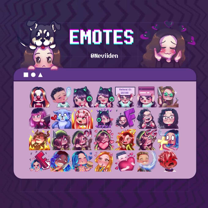 Design custom chibi style emotes by Neviiden | Fiverr