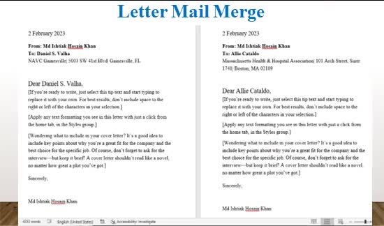 Do mail merge for mailing labels, letters or envelopes responsibly by ...