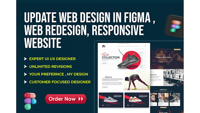 Update web design in figma , web redesign, responsive website by Fariha ...