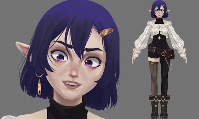 3d vrm vtuber model, youtube vrc avatar, vtuber stream avatar, 3d ...