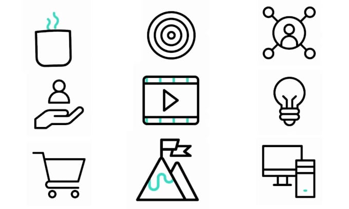 Design custom icon set in svg, eps, png, psd, gif by Xeedigital | Fiverr