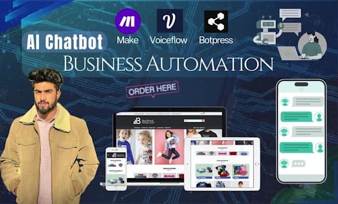 Make ai chatbot using voiceflow for business automation by Majid_5312 | Fiverr
