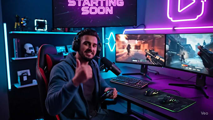Create 3d twitch starting soon screen brb and ending stream video by ...