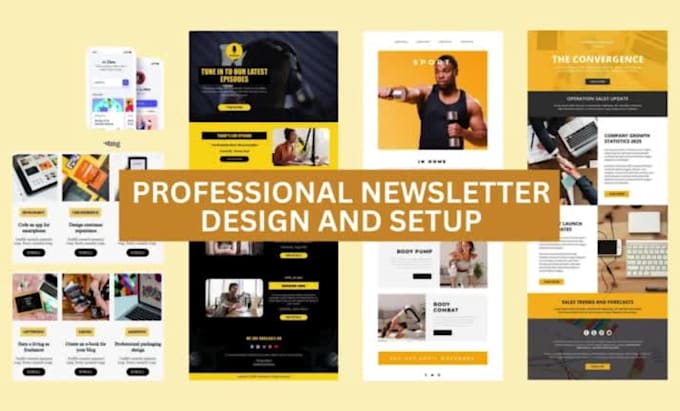 Design, setup editable canva newsletter, getresponse, mailchimp, email ...
